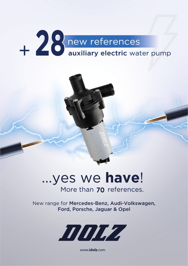 28 new references of auxiliary electric water pumps | Industrias Dolz